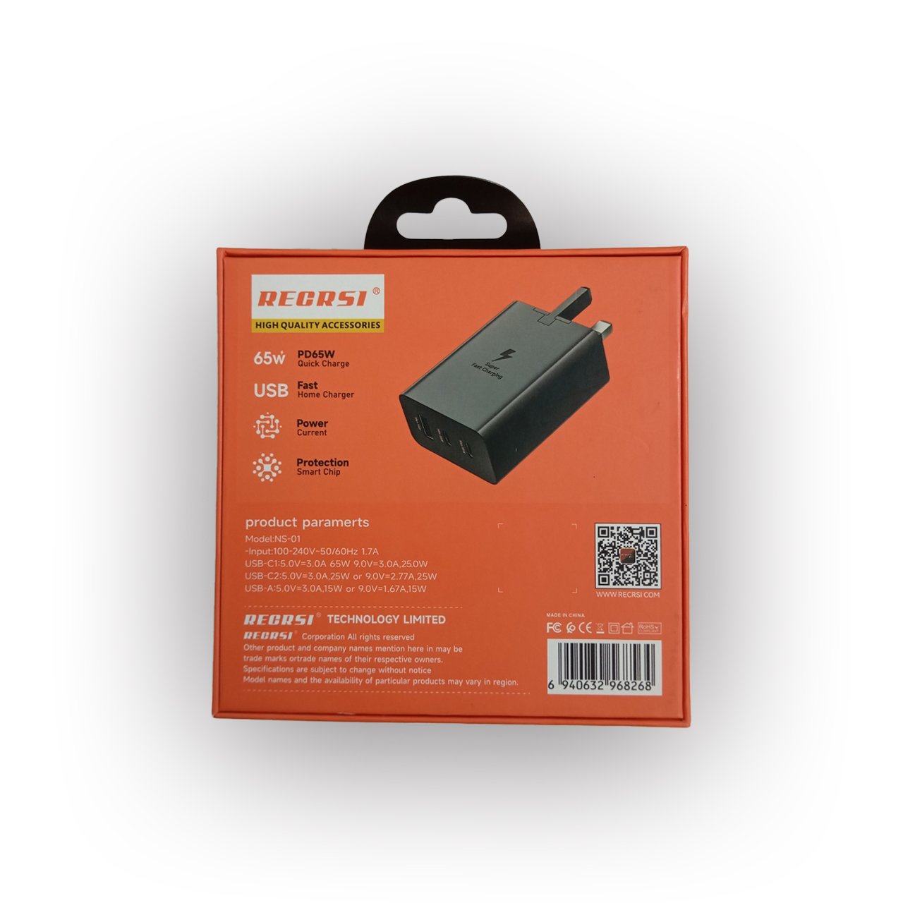 RECRSI 65W SUPER FAST CHARGER – NS01 – Blitz Store